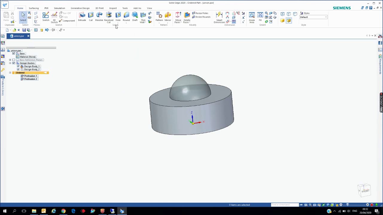 How to Joint parts with Union on solid edge - YouTube
