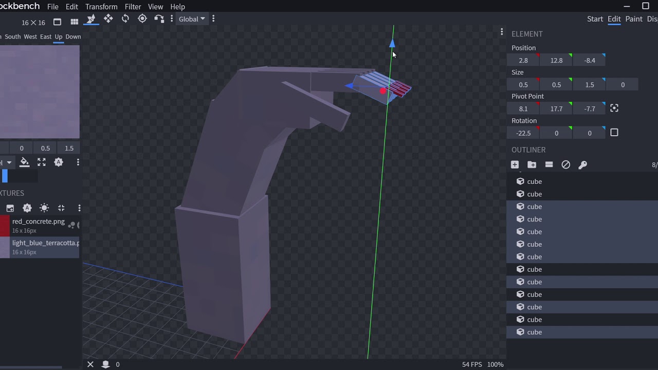 Creating undead Ursula arms in Blockbench - YouTube