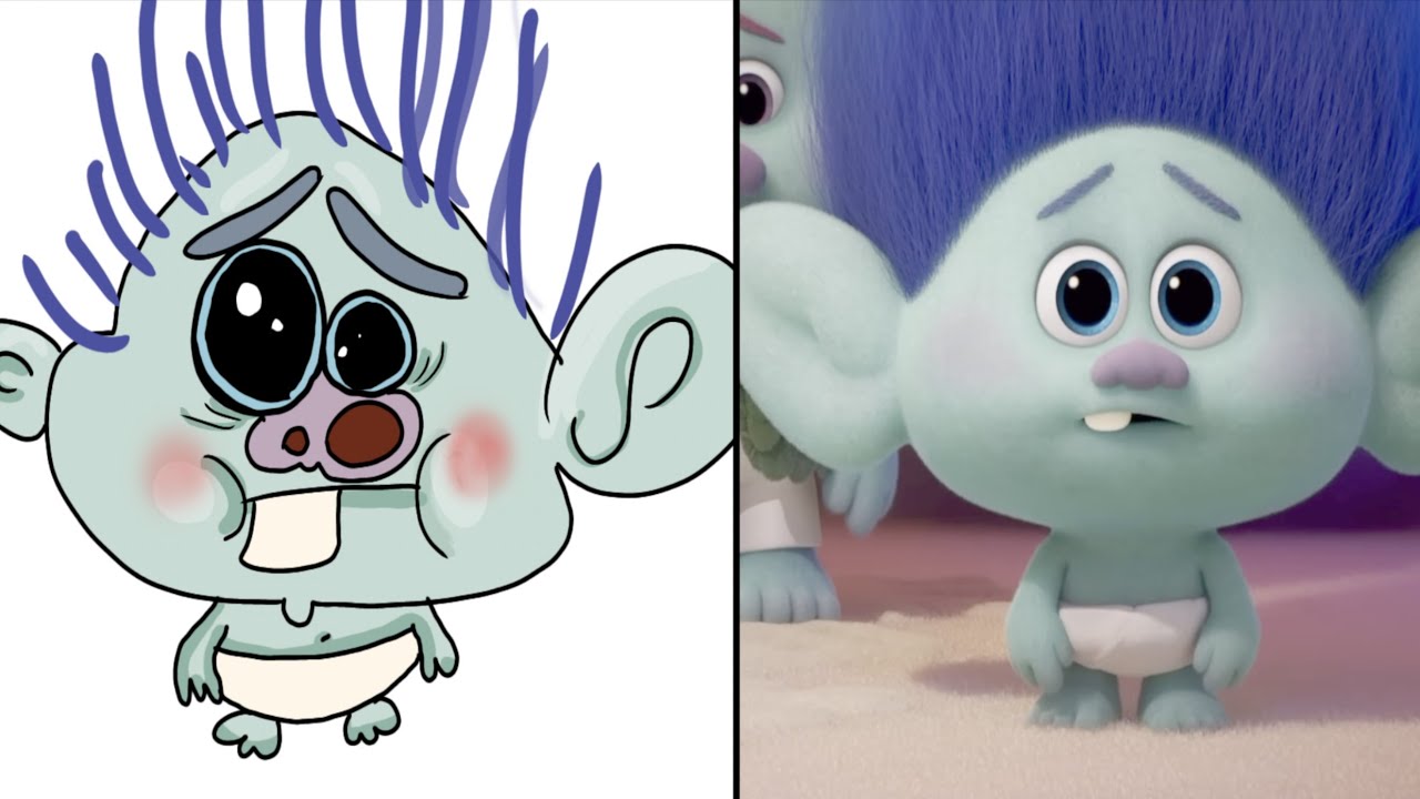 baby branch's boy band origin story trolls band together drawing meme ...