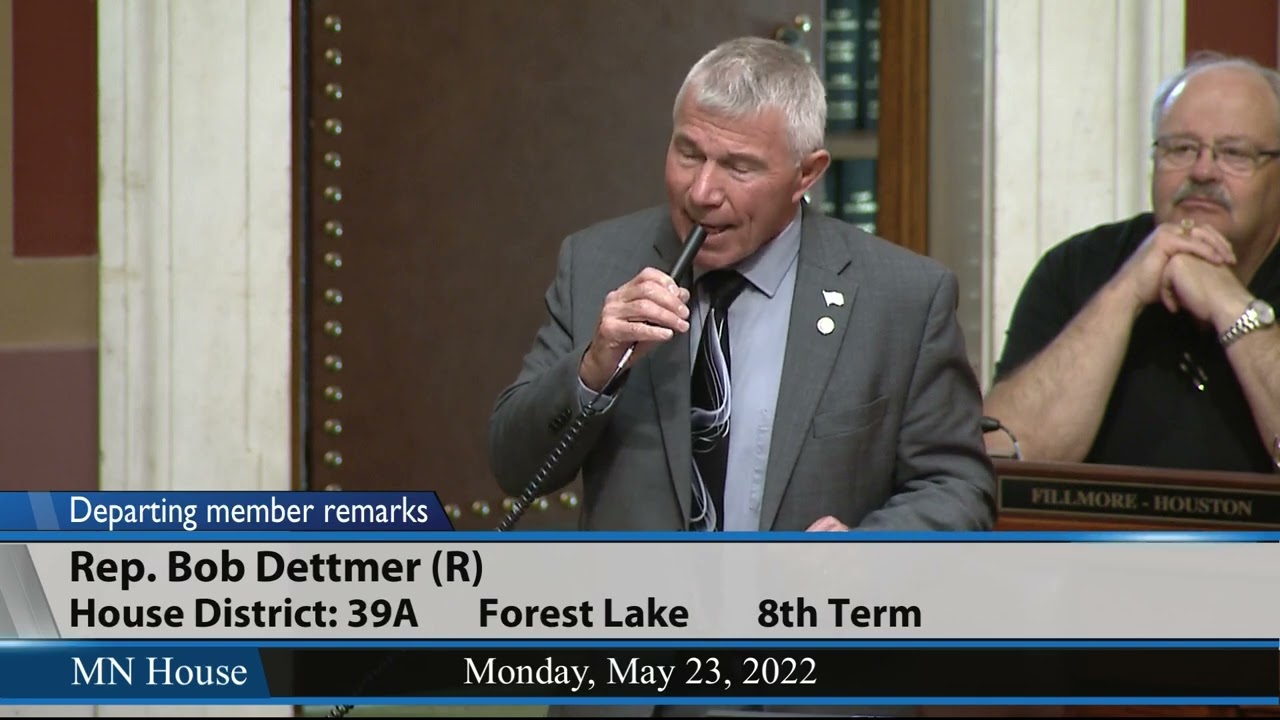 Rep. Bob Dettmer departing member remarks 5/23/22 - YouTube