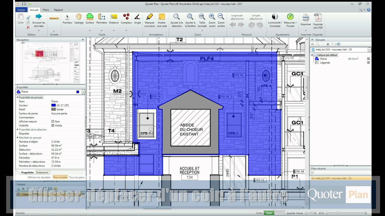Quoter Plan - Déductions dans les surfaces - YouTube