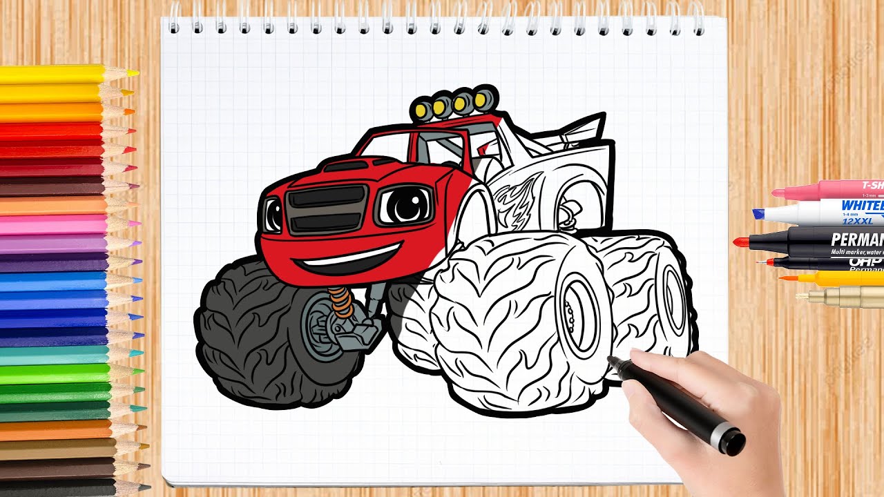Drawing Blaze and The Monster Machine - How to Draw Monster Truck Blaze ...