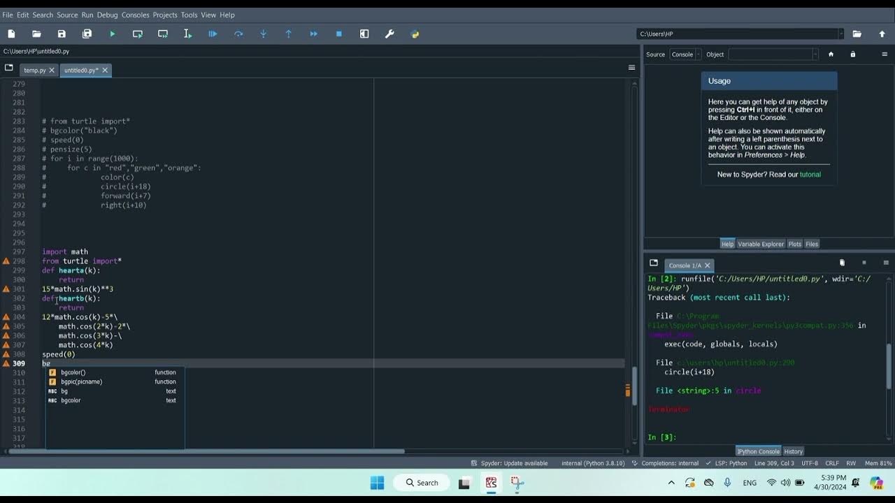 PYTHON TURTLE MATPLOTLIB TKINTER - YouTube