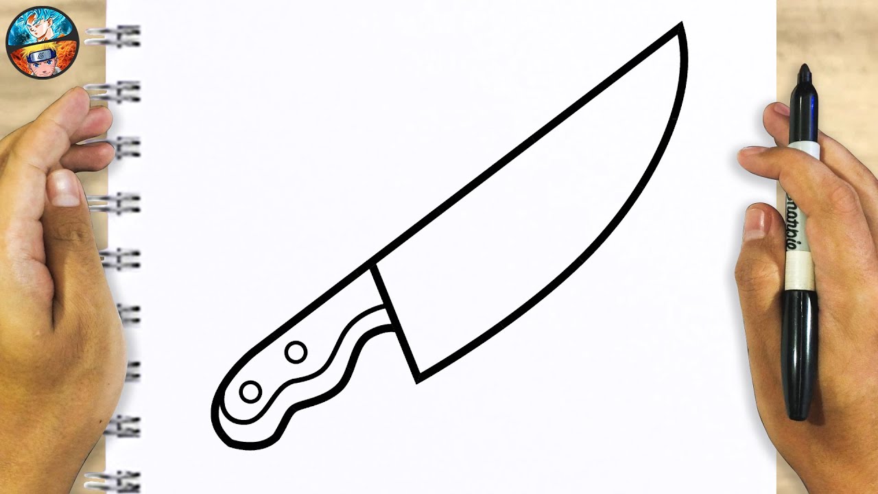Como dibujar un Cuchillo - YouTube