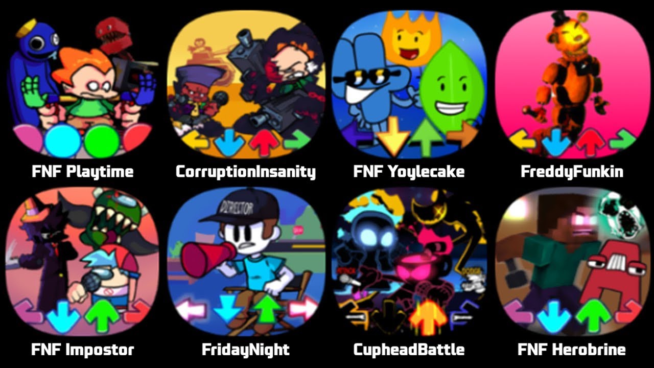 FNF Playtime Run, FNF Boxy Boo, FNF Red Streamer, FNF Yoylecake, FNF ...