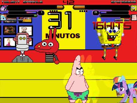M.U.G.E.N: Twilight Sparkle & Rainbow Dash Vs Spongebob & Patrick Star