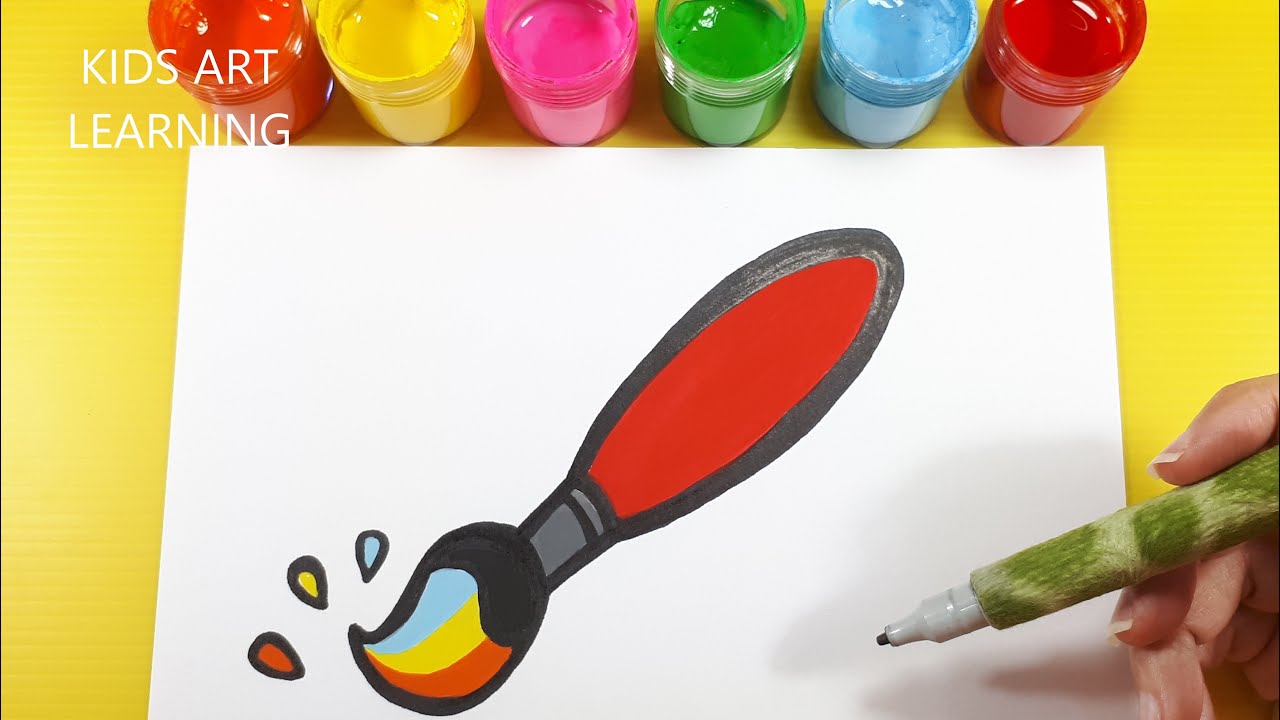 How To Draw A Paintbrush | Easy Drawing Step By Step 😊 - YouTube