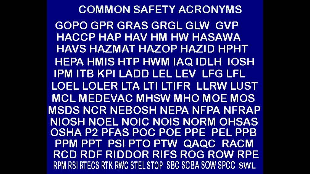 SAFETY ACRONYMS by rico.wmv - YouTube