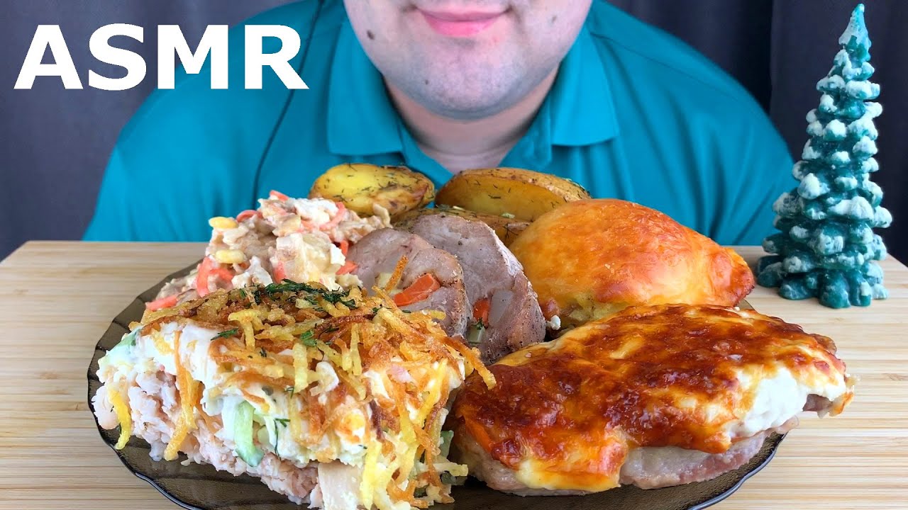 ASMR HOMEMADE CHRISTMAS DINNER MUKBANG 먹방 (EATING SOUNDS) - YouTube