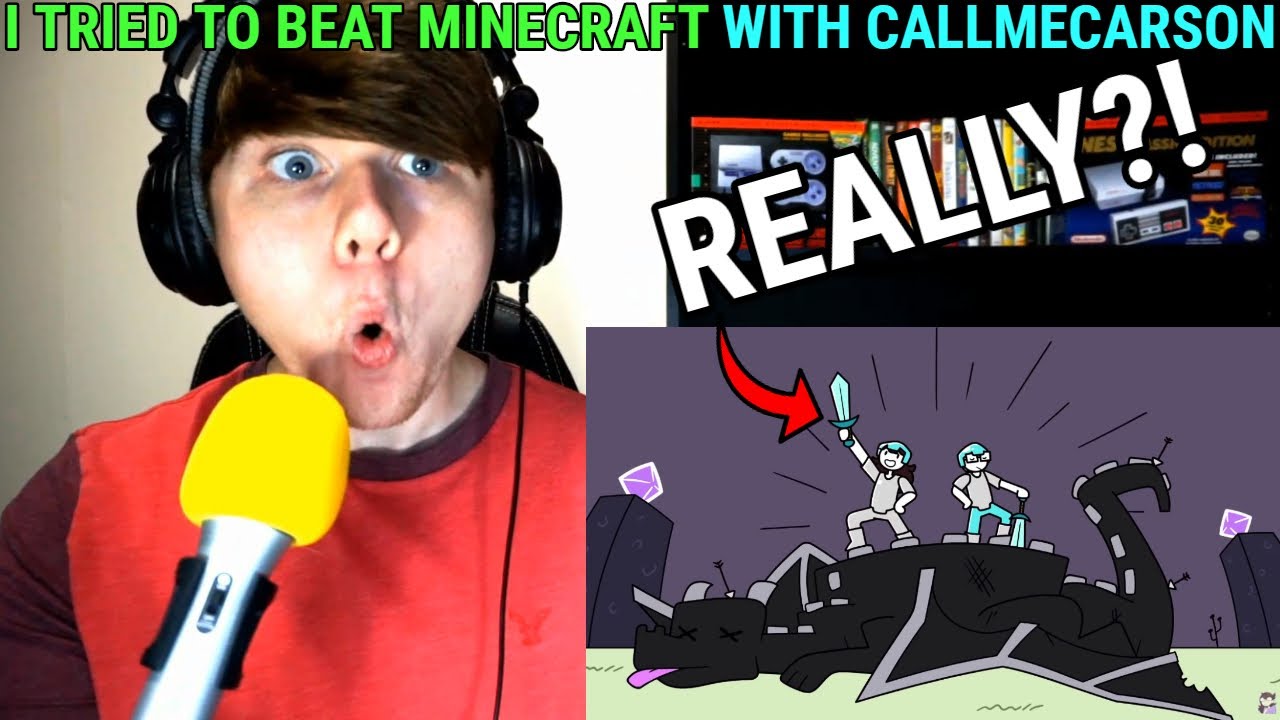 I tried to beat Minecraft with CallMeCarson @jaidenanimations REACTION ...