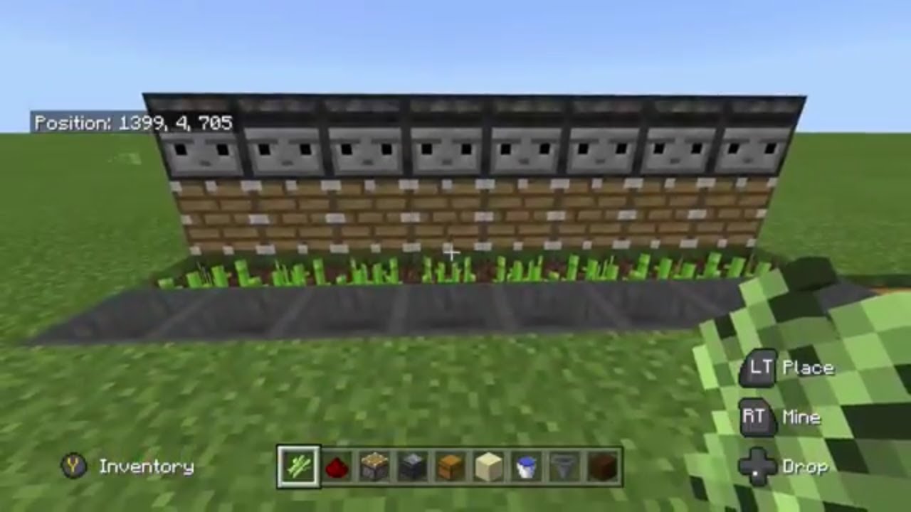 Minecraft Bedrock Edition: Automatic Sugar Cane Farm - YouTube