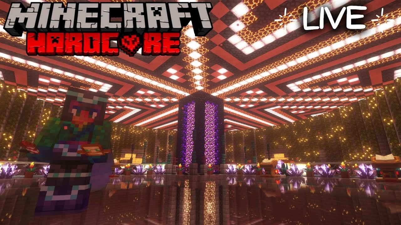 Nether Hub Interior Decorating in Hardcore Minecraft Survival Let's ...