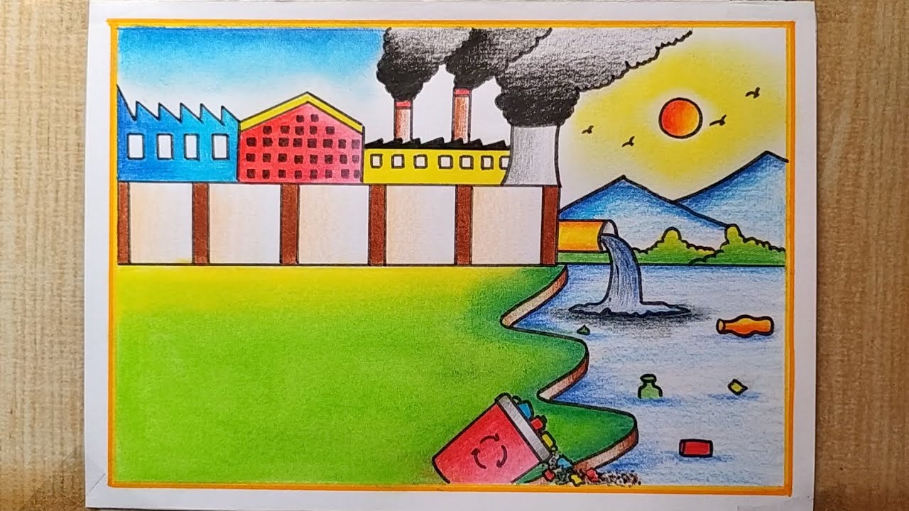 Air and Water Pollution Chart drawing | Stop pollution drawing ...