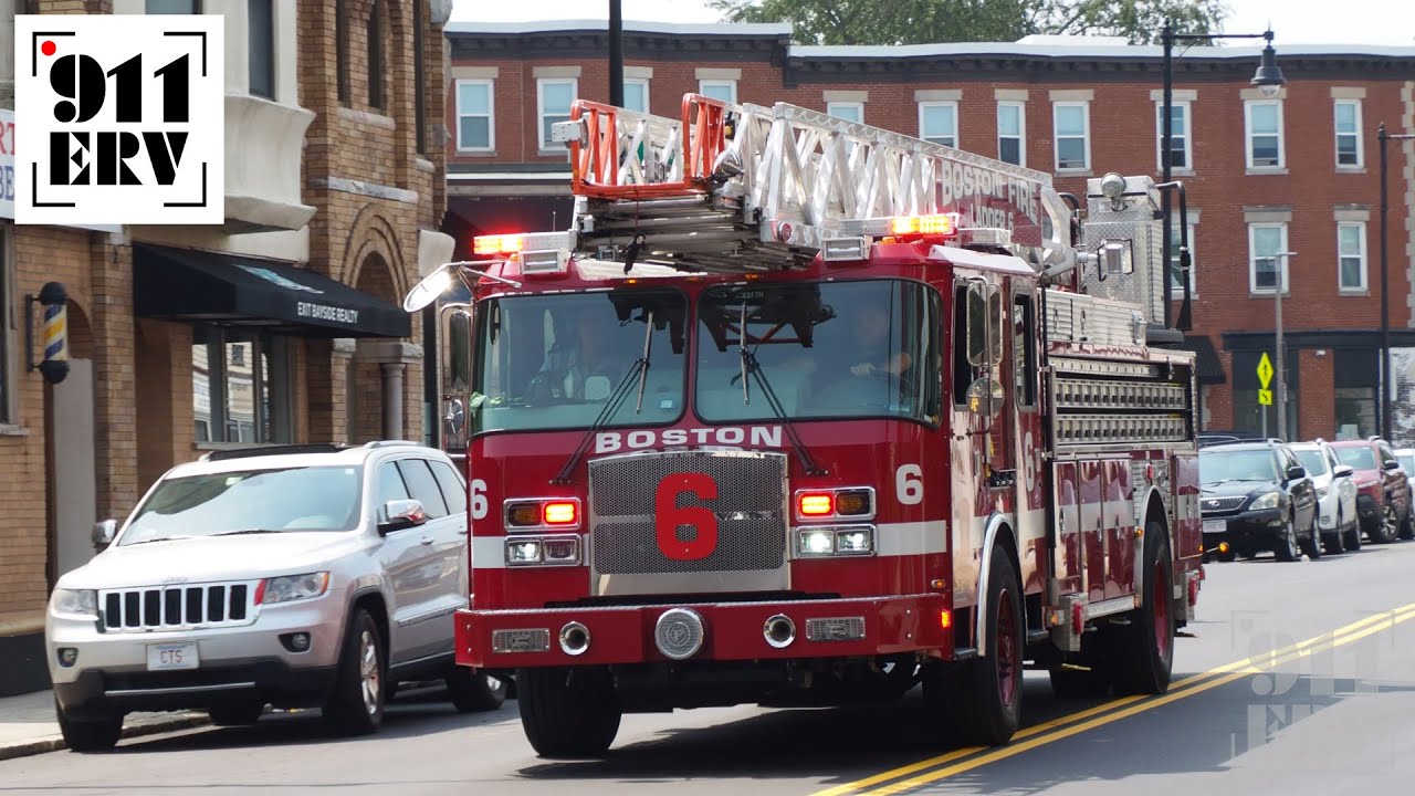 Boston Fire Truck Responding | Ladder 6 - YouTube