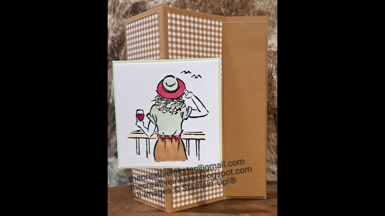 Side Easel Fun Fold Card August 2, 2023 with The Creative Inkster - YouTube
