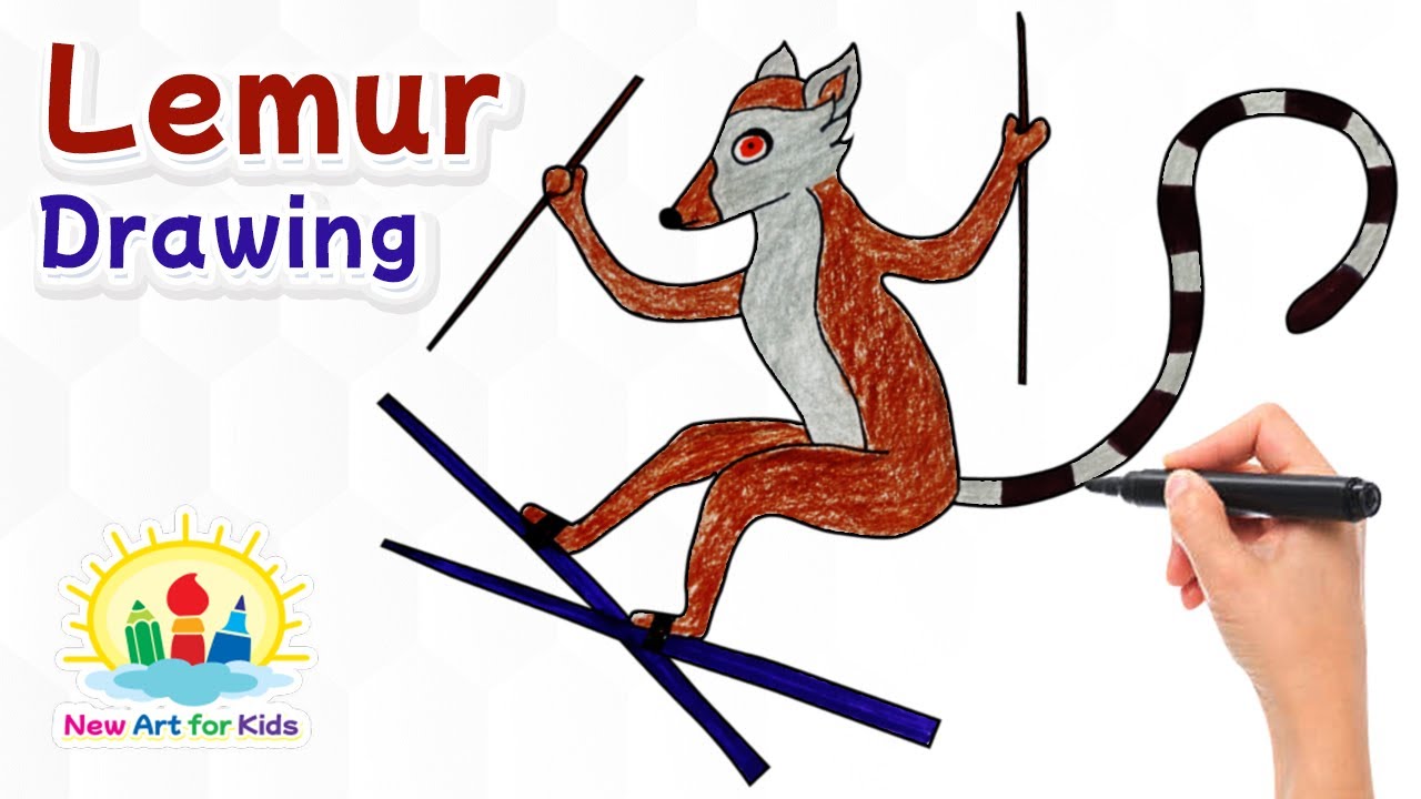 How to Draw Lemur | Lemur Drawing | Lemur Drawing for Kids | Lemur ...