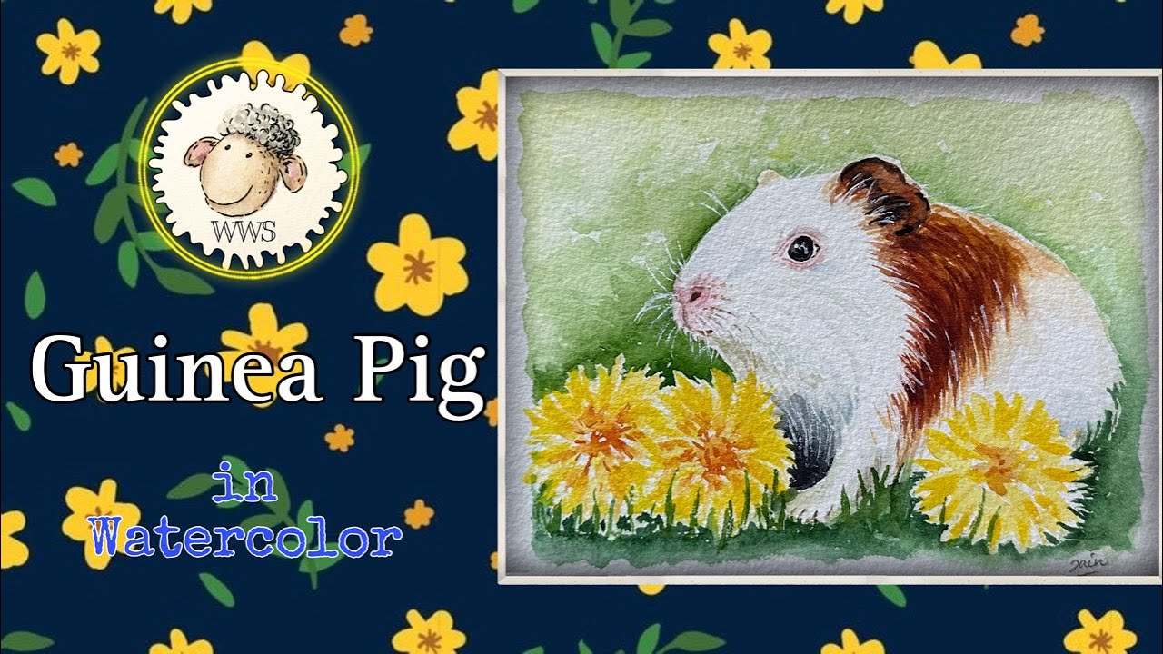 WATERCOLOR PAINTING CUTE GUINEA PIG #watercolor #guineapig #paintalong ...