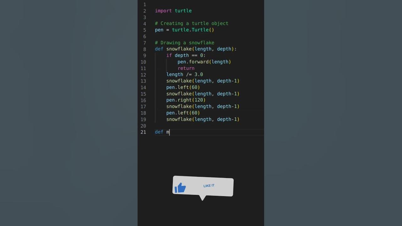 Snowflake ️ Design Using Python Turtle Pythonshorts Python Programming Codingshorts Viral 0677