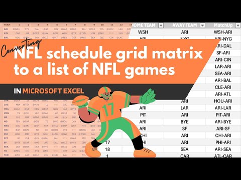 Converting NFL schedule grid matrix to a list of NFL games in Microsoft ...