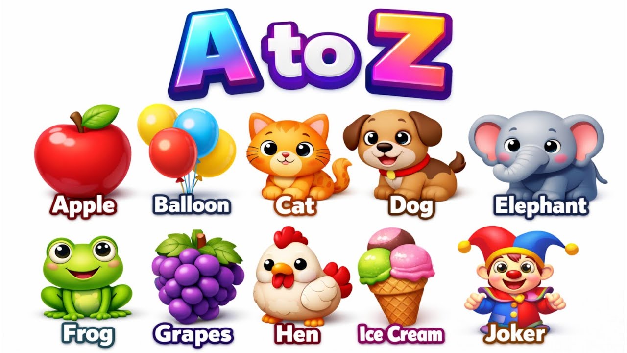 A for apple | अ से अनार | abcd | Abc phonics song nursery rhymes | JOJO ...