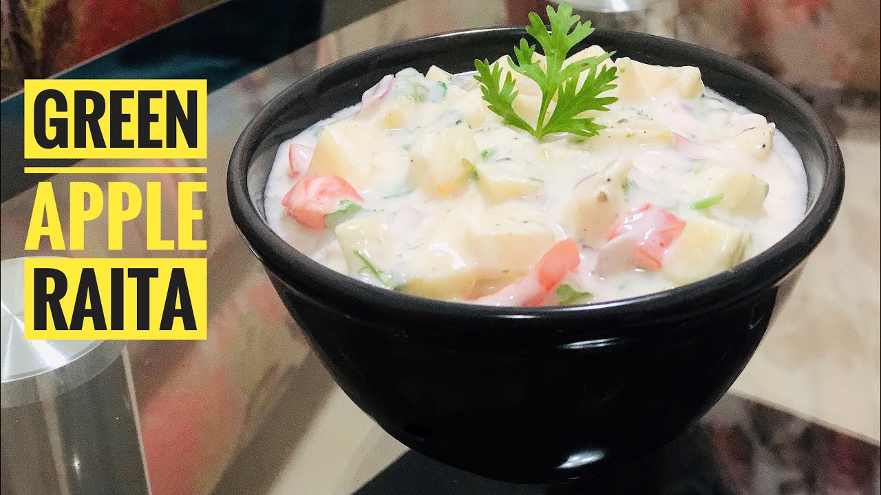 Green Apple Raita | Apple Yoghurt Salad | Apple Raita Recipe | Raita ...