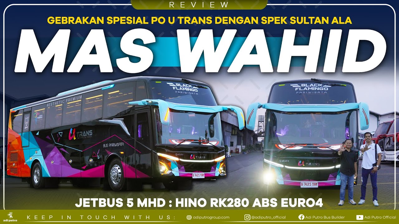 Gebrakan Spesial PO U TRANS Dengan Spek Sultan Ala Mas Wahid : JETBUS 5 MHD HINO RK280 ABS - YouTube