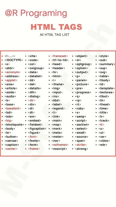 HTML All tag, What every developer needed #html #alltag #list #developer #programming - YouTube