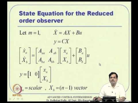 Mod-09 Lec-22 Pole Placement Observer Design - YouTube
