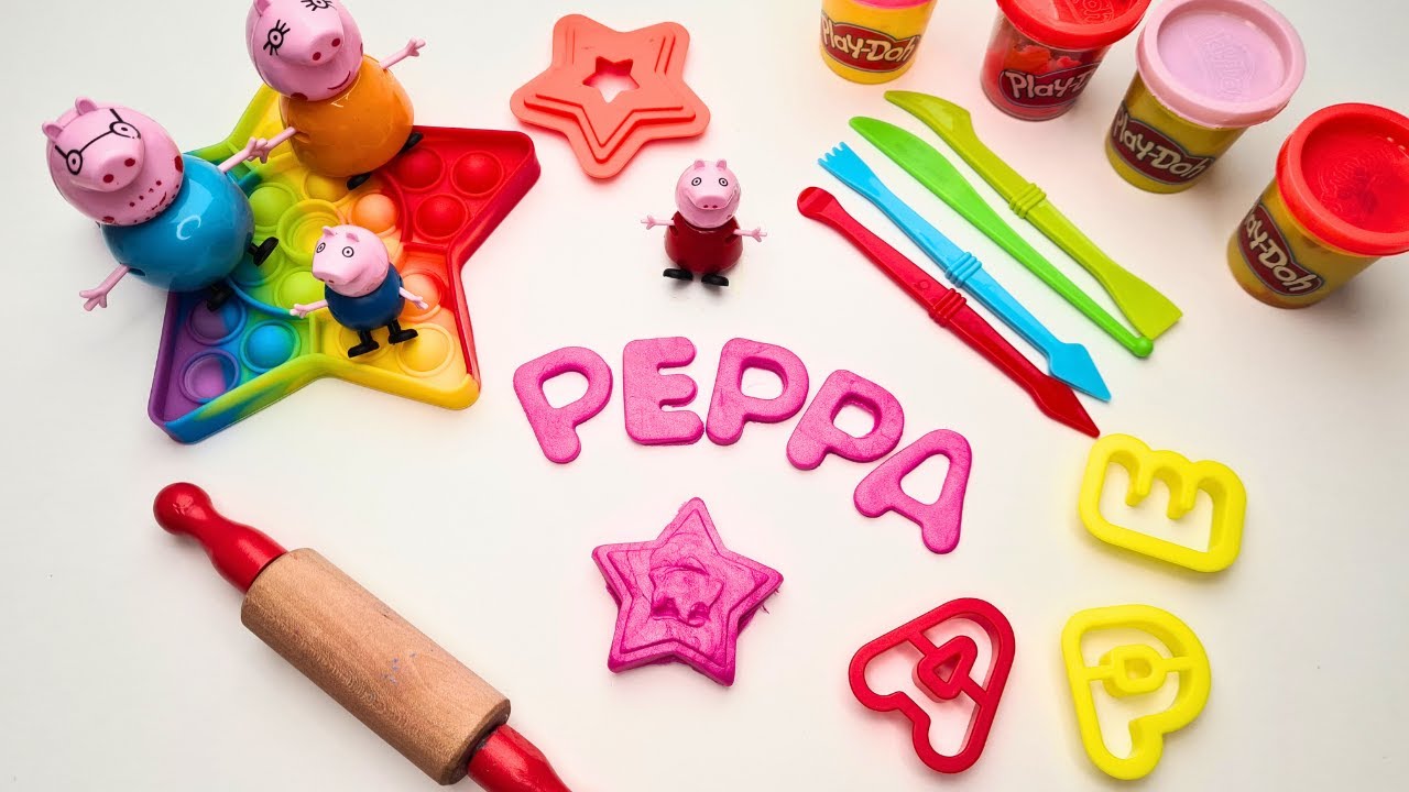 Peppa Pig Clay Craft and Coloring Fun for Kids | Easy DIY Modeling ...
