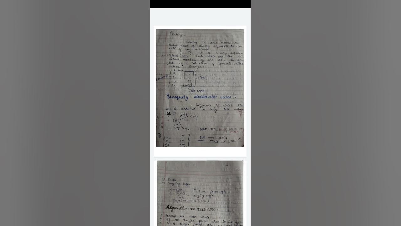 Lecture 4: Coding (Uniquely Decodable Code and Prefix Codes) - YouTube