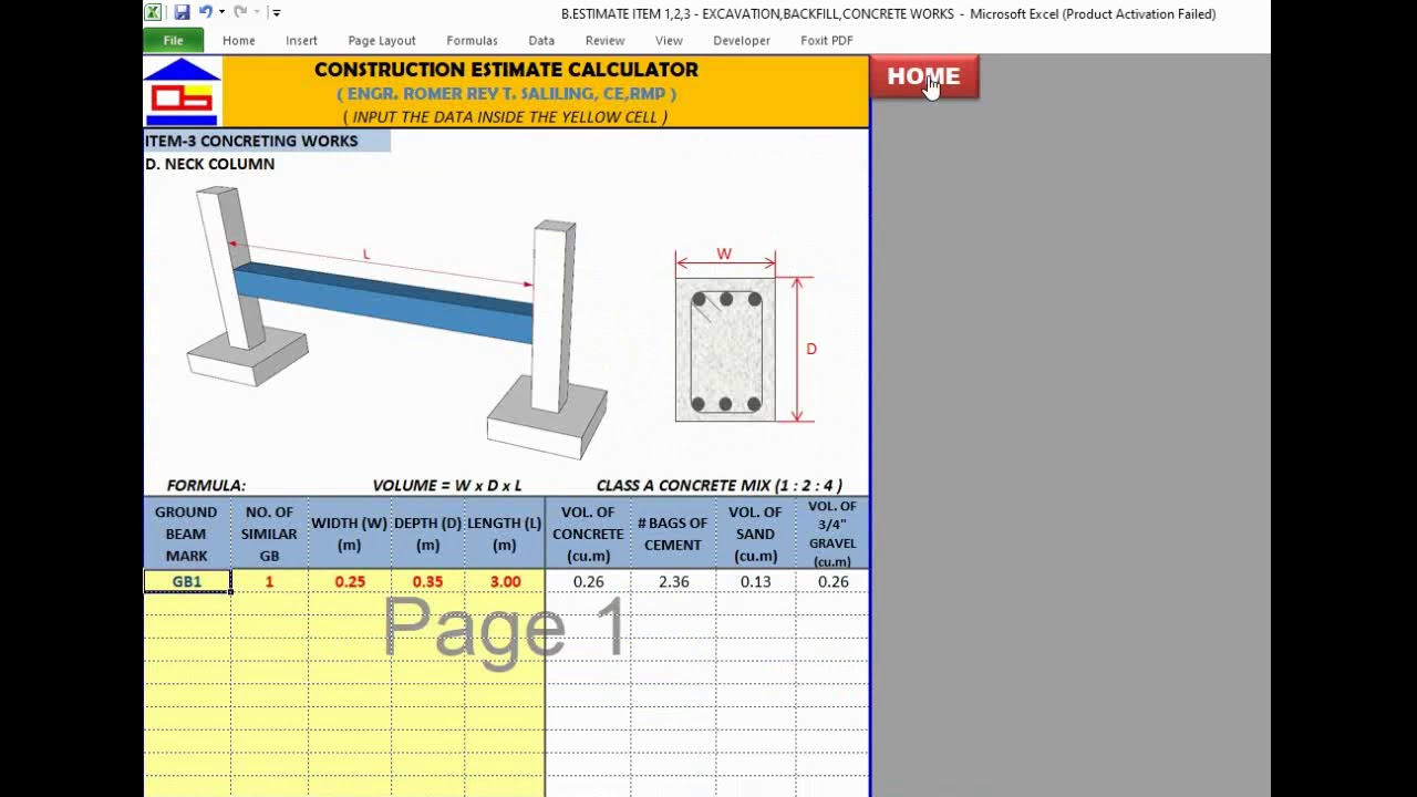 ESTIMATE ITEM 1,2,3 - EXCAVATION,BACKFILL,CONCRETE WORKS - YouTube
