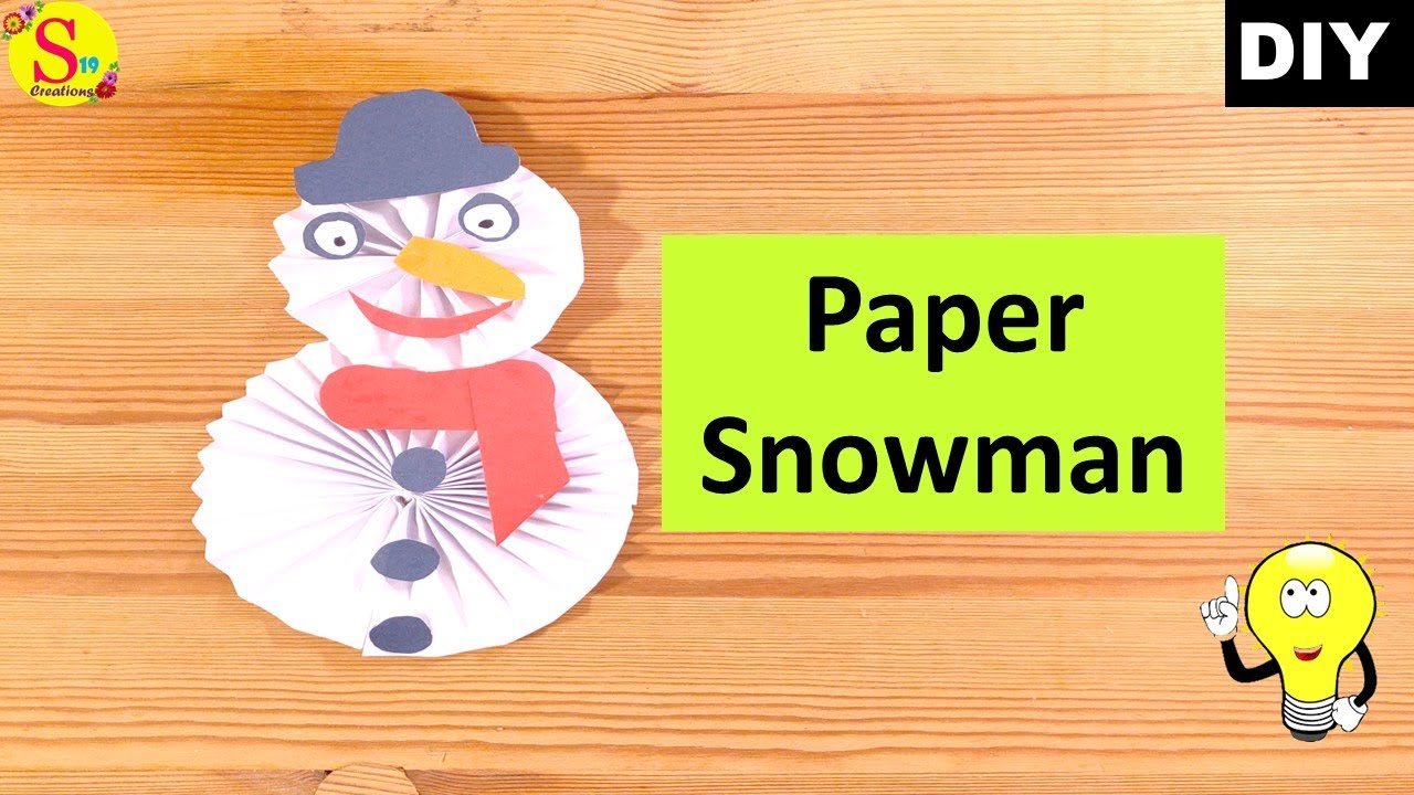 how to make a snowman using one A4 paper - YouTube