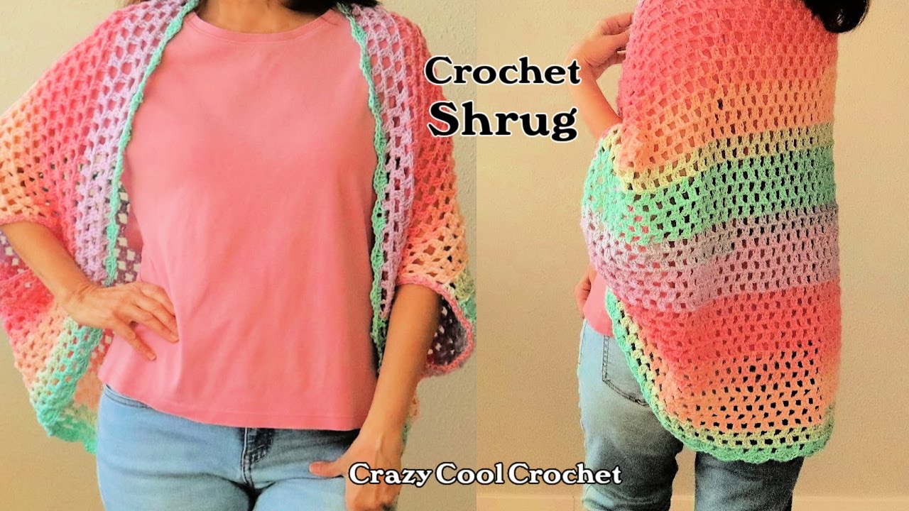 Crochet Mesh Shrug with Scallop Border - YouTube