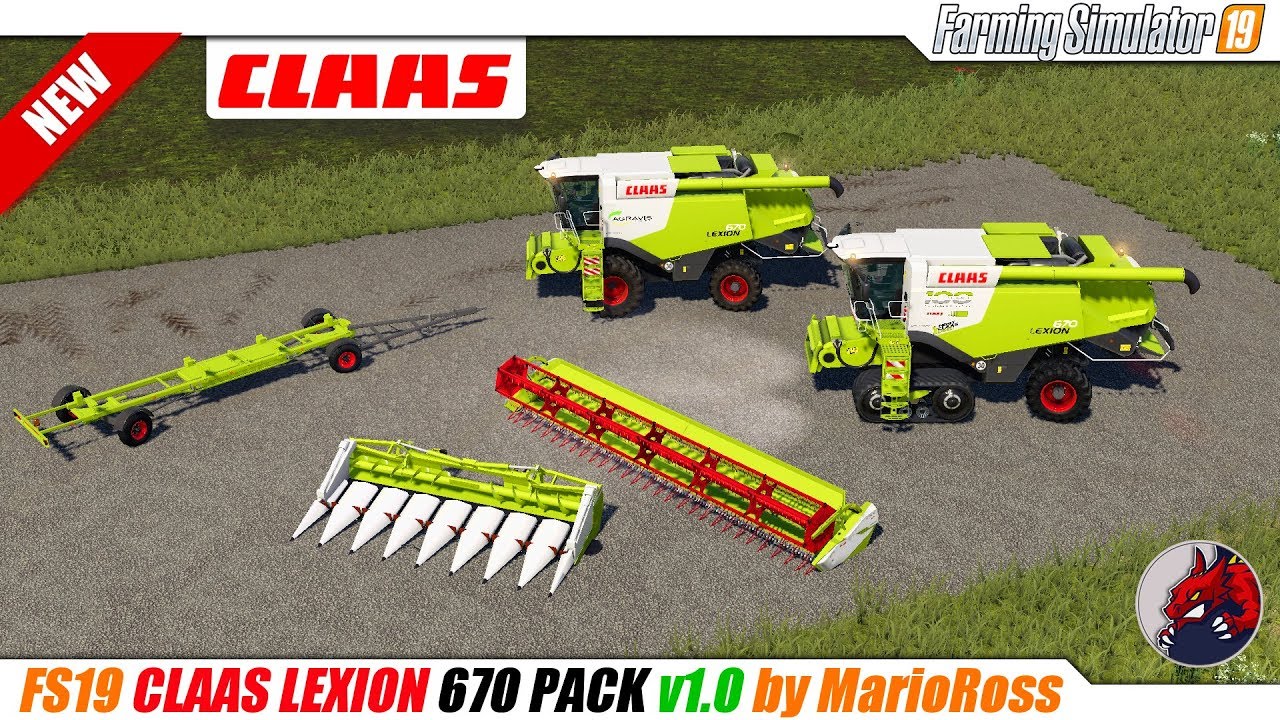 FS19 | "CLAAS LEXION 670 PACK" v1.0.0.0 by MarioRoss - review - YouTube