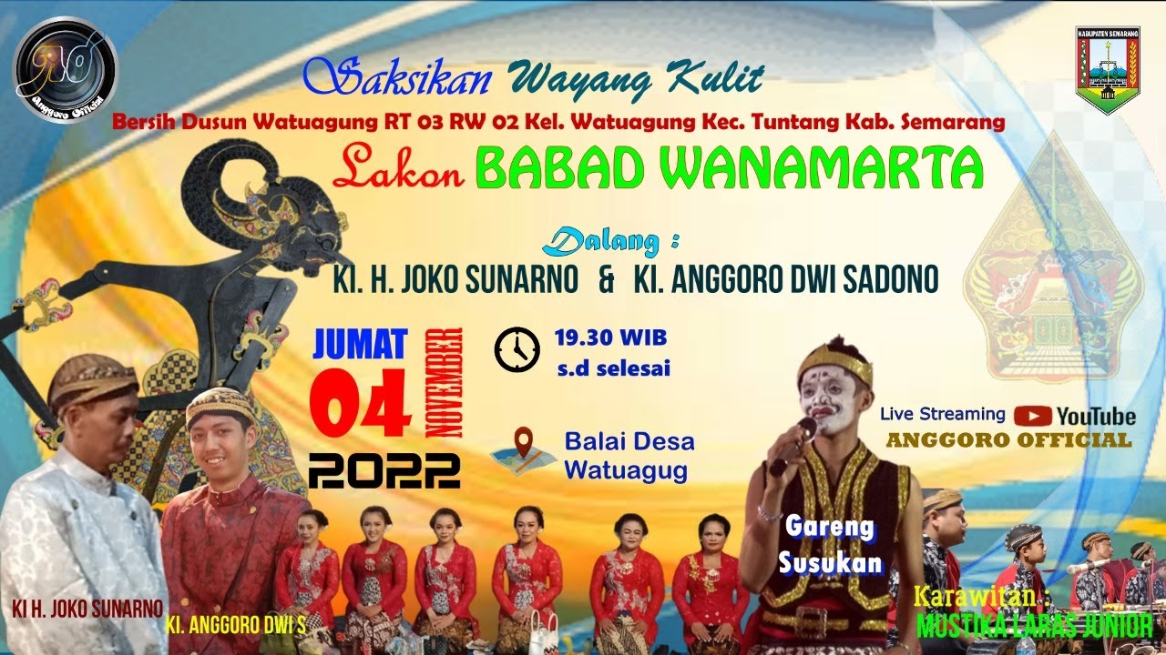 #LIVE WAYANG KULIT ''BABAD WANAMARTA'' KI H JOKO SUNARNO // WATUAGUNG ...