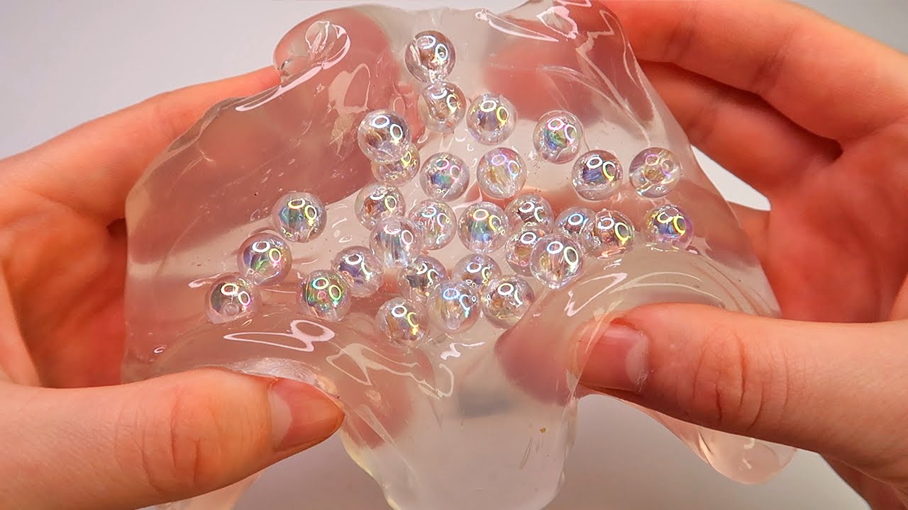 Slime ASMR 🦪Satisfying Slime ASMR 💜 Clear Slime, Glitter Slime - YouTube