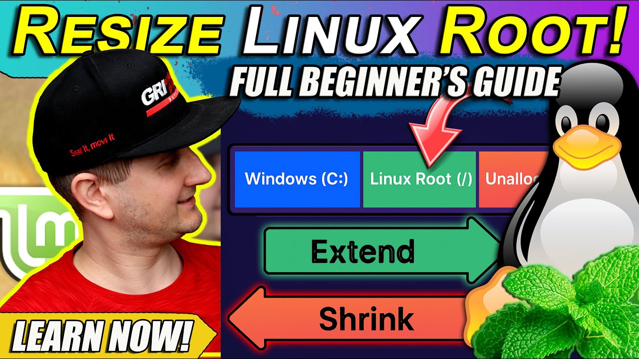 How to Extend or Shrink Partitions in Linux Mint Using GParted - YouTube