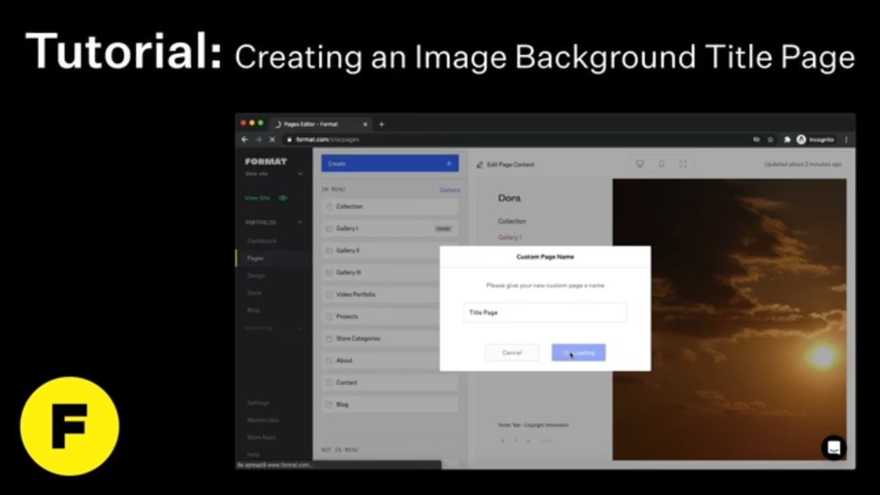 How to Create an Eye-Catching Title Page for Your Format Website - YouTube