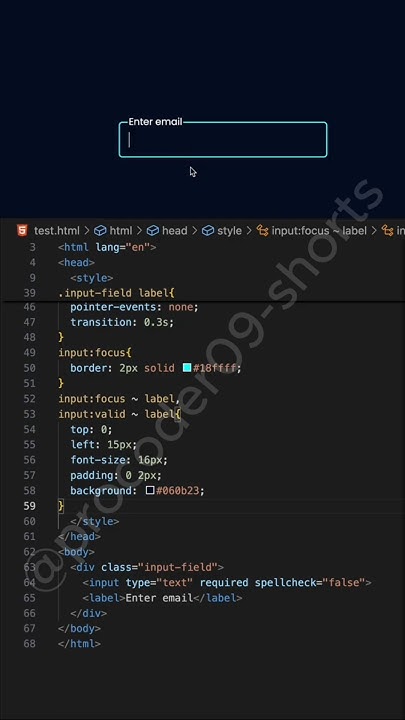 Floating Label Animation in Input Fields | HTML & CSS | Website Using HTML and CSS #shorts - YouTube