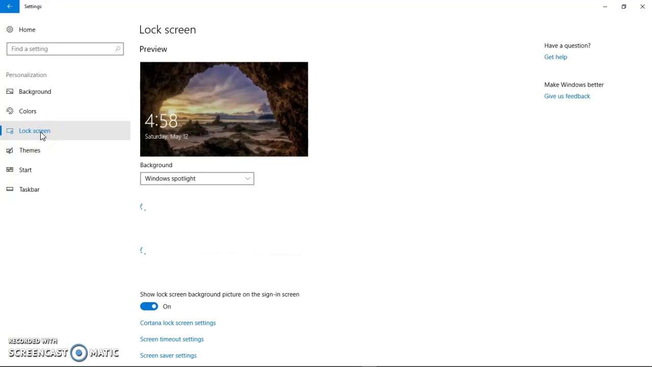 Screen Saver Lock in Windows 10 - YouTube