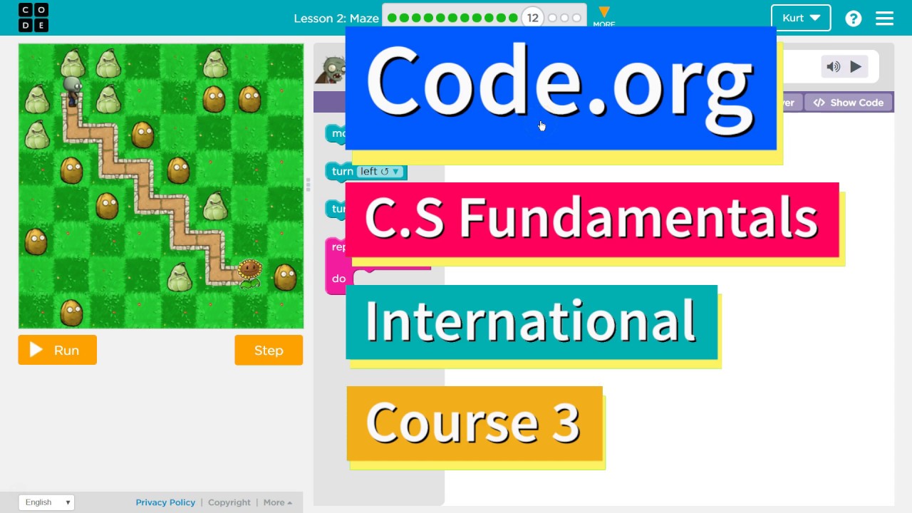 The Maze Course 3 Lesson 2.12 Tutorial with Answers - Code.org CS ...