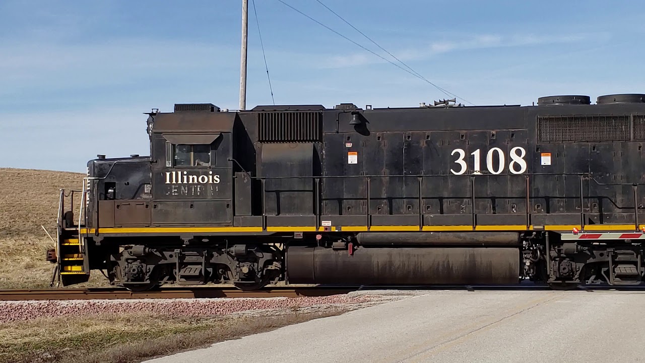 Canadian National limestone train running over Prairie State Energy ...