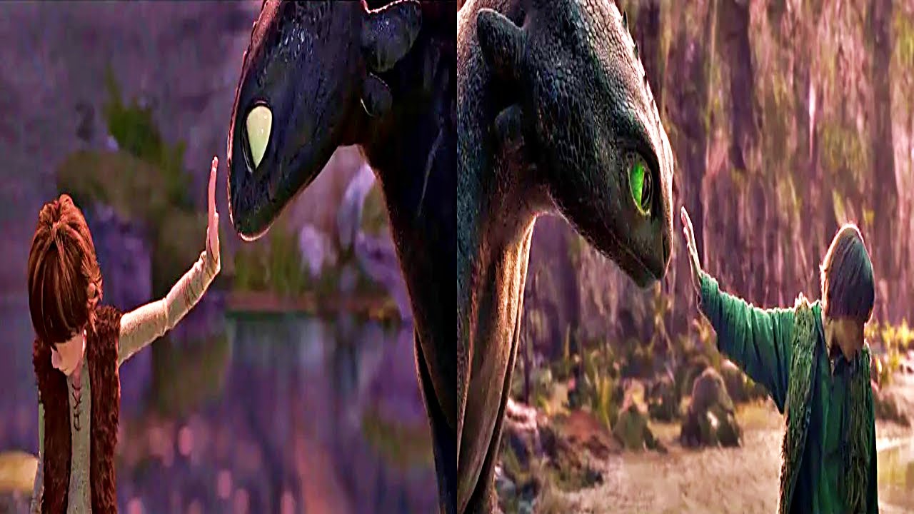 How to Train Your Dragon (2010/2025) Hiccup and Toothless first meet ...