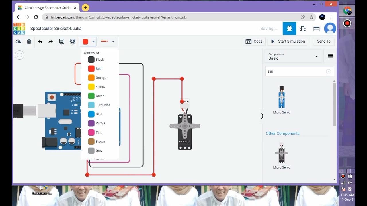 Simulasi membuat LED dan Motor Servo dengan Arduino pada Tinkercad ...