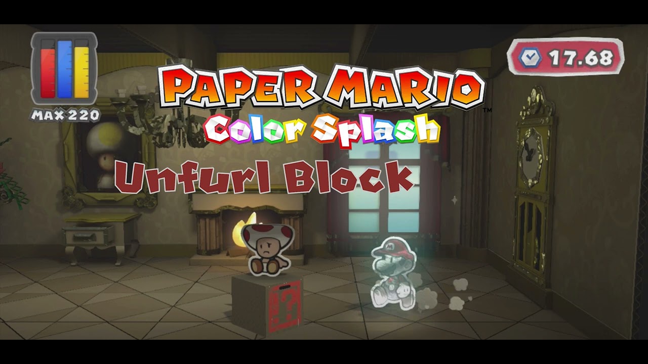 Unfurl Block - Paper Mario Color Splash Music Extended - YouTube