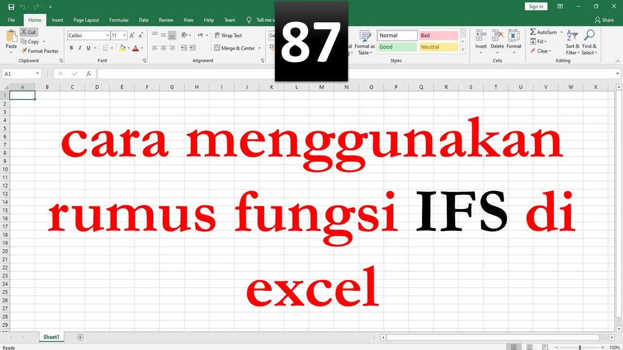 cara menggunakan rumus fungsi ifs di excel - YouTube