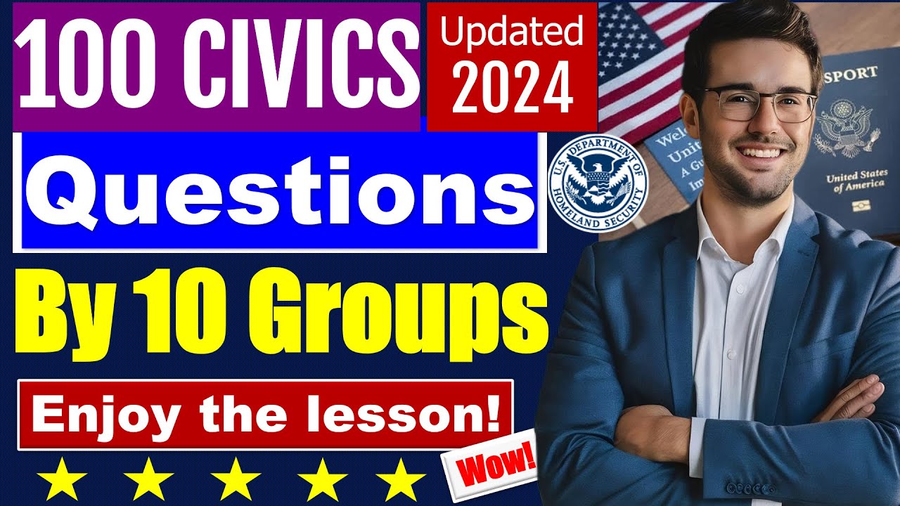 100 Civics Questions by 10 Groups for US Citizenship interview 2024 ...