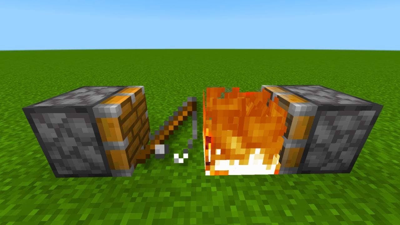 Fire + Fishing Rod!? minecraft - YouTube