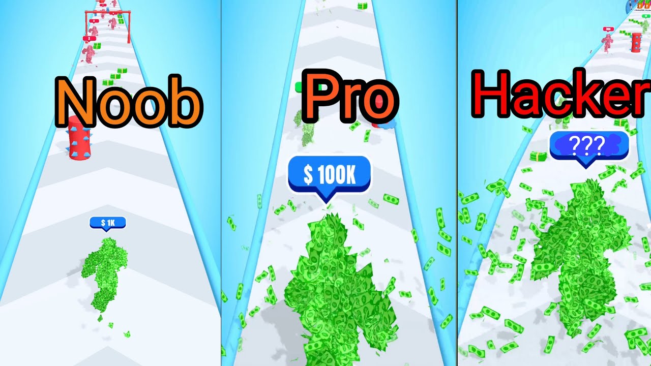 NOOB vs PRO vs HACKER| Money Level Up 3D | android games - YouTube