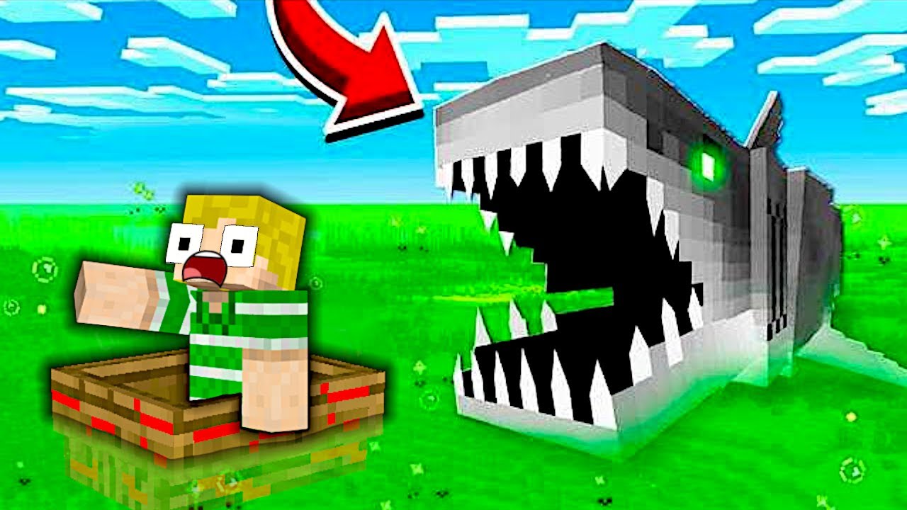 Jeg Flygter Fra Giftige HAJER I Minecraft!! - YouTube